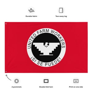 UFW Chicano United Farm Workers Si Se Puede Aztlan Flag 3x5 - Etsy