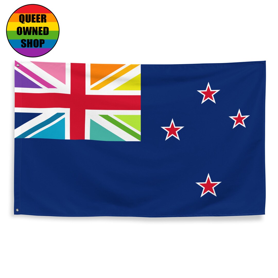 LGBT New Zealand Aotearoa Pride Flag 3x5 | Rainbow Southern Cross Gay ...