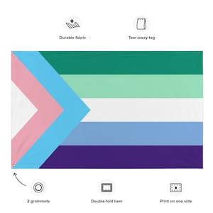 Trans MLM Gay Man Trans-inclusive Progress Pride Flag 3x5 | Gay Rainbow ...
