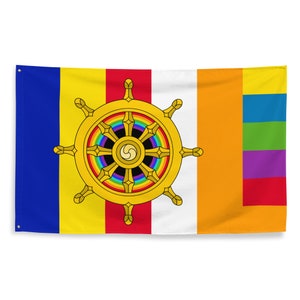 LGBT Buddhist Pride Flag 3x5 | Gay Buddhism Banner - Etsy