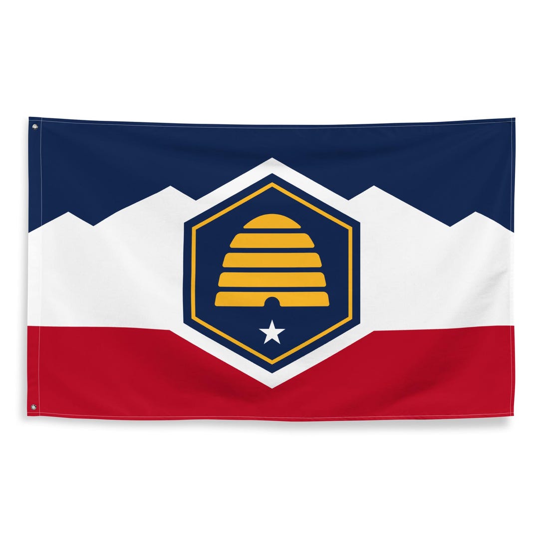 NEW State of Utah Flag 3x5 | Beehive Utahn American Deseret Banner - Etsy