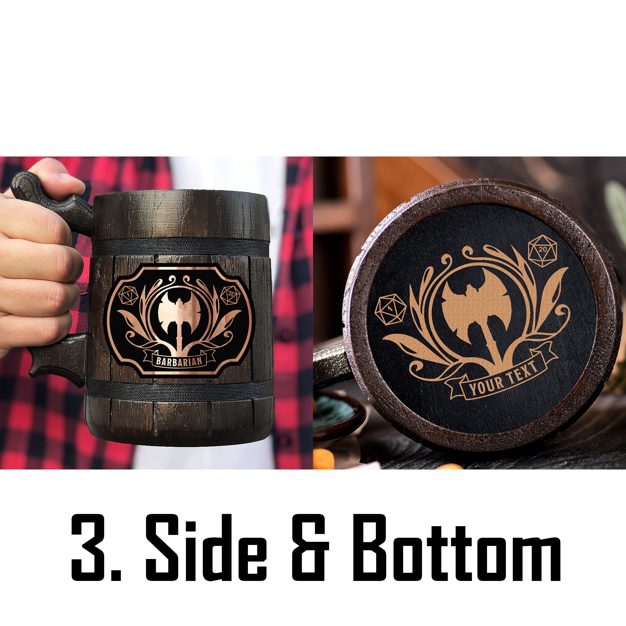 Barbarian Class Dnd Mug Wooden Beer Stein Dungeon and Dragons - Etsy