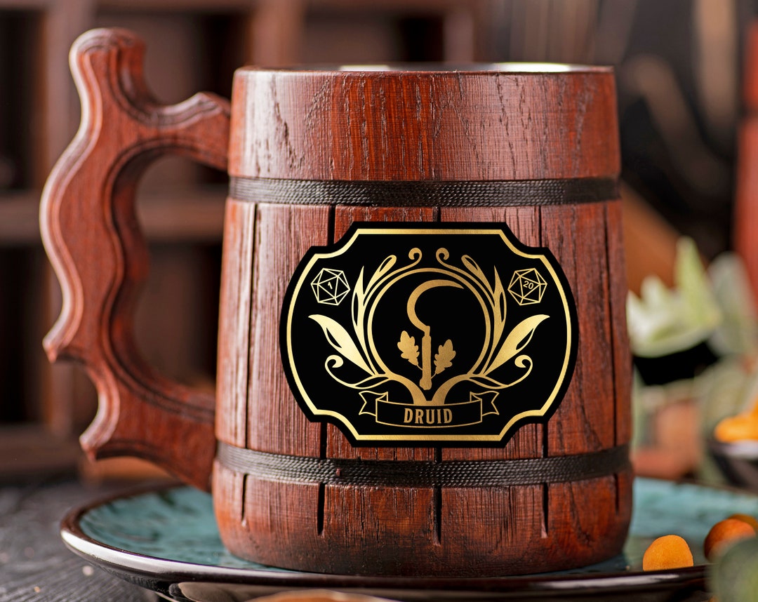 Druid Class Dnd Mug Wooden Beer Stein Dungeon and Dragons Gifts D&D ...
