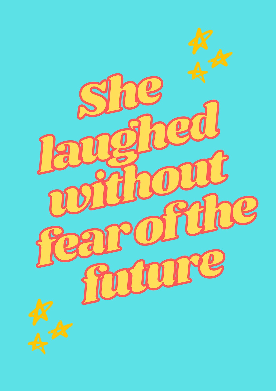 She Laughed Without Fear of the Future A5 Pop-out Colourful - Etsy UK