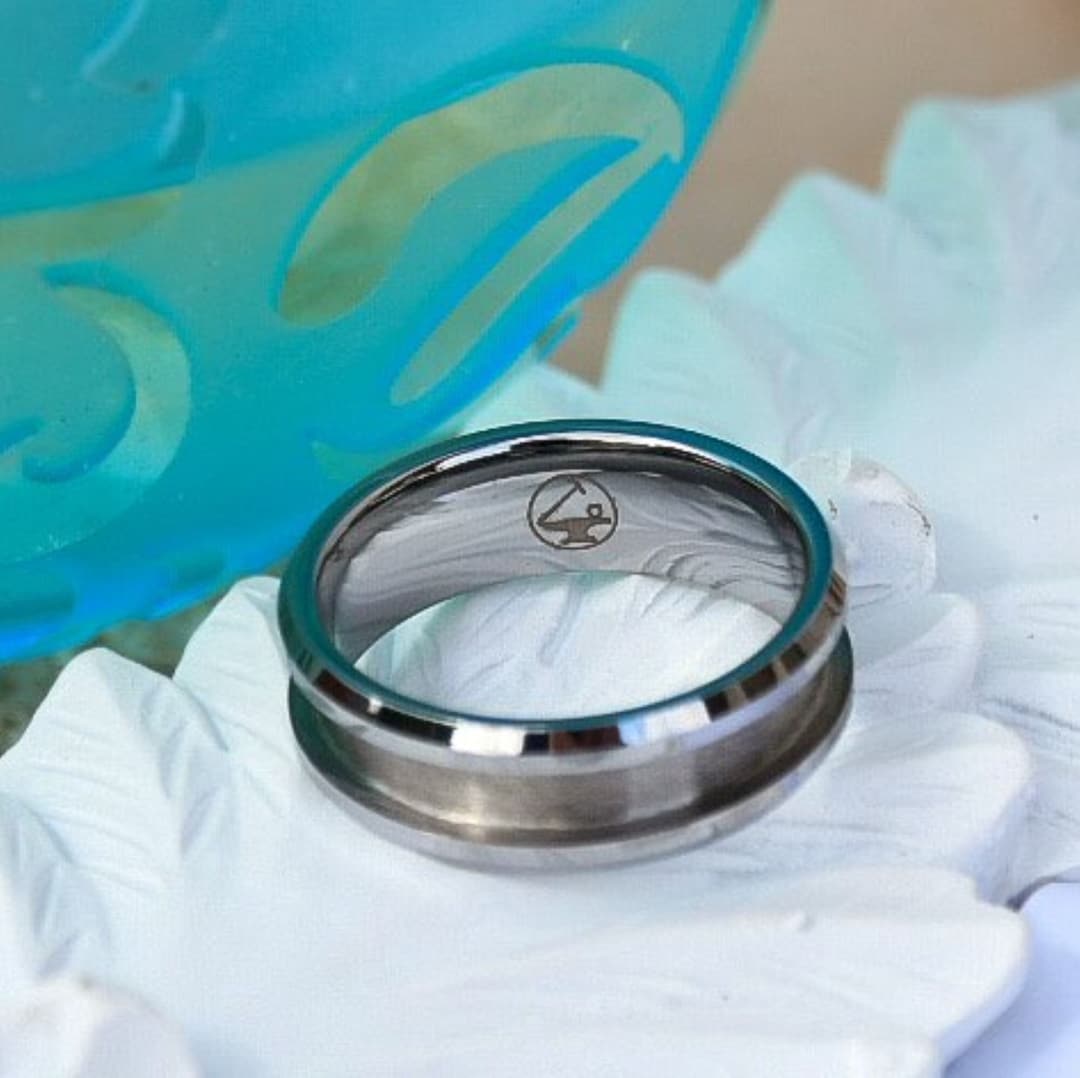 Tungsten Inlay Ring Blank. 6mm Wide With 3mm Channel. - Etsy