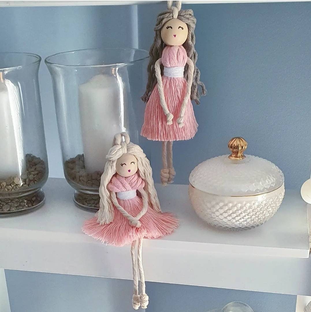 Custom Macrame Little People Single Cotton Doll Hanging - Etsy