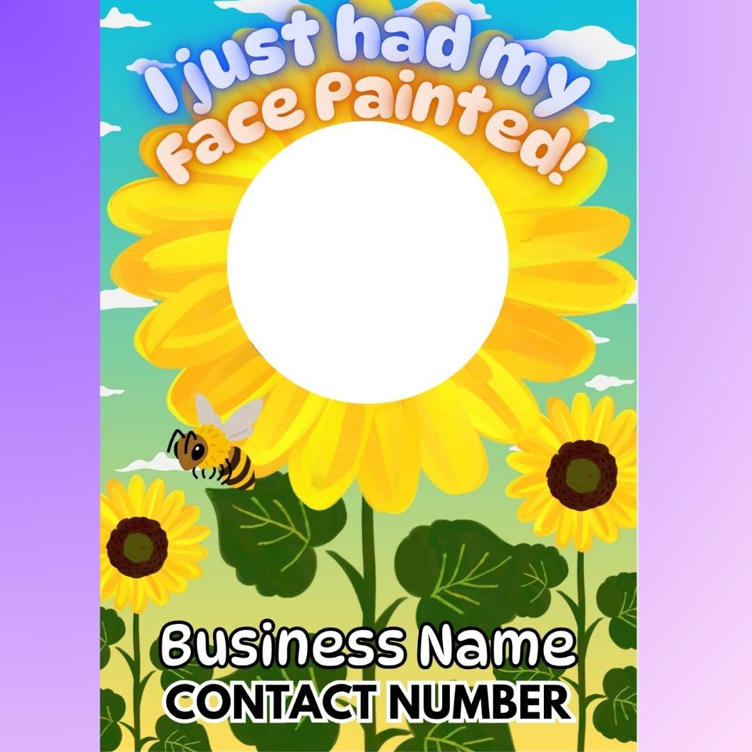 Face Painting Photo Prop Template | Editable Canva Download | Digital ...