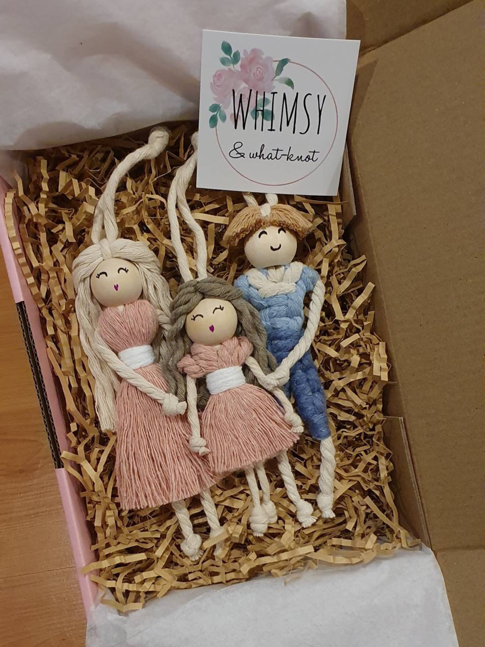 Custom Macrame Little People Single Cotton Doll Hanging - Etsy