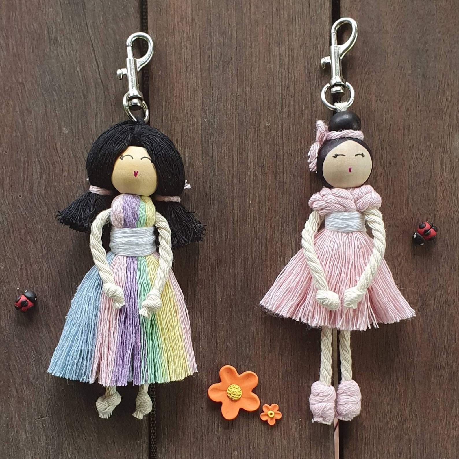 Custom Macrame Little People Single Cotton Doll Hanging - Etsy