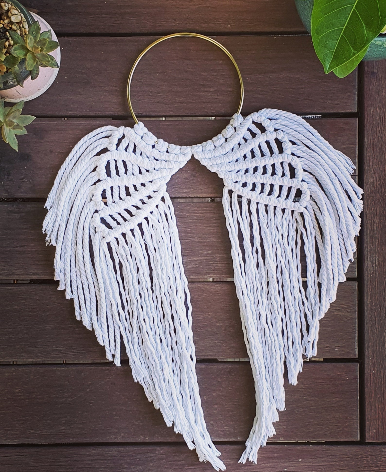 Macrame White Angel Wings Small Wall Hanging Angel Wings - Etsy