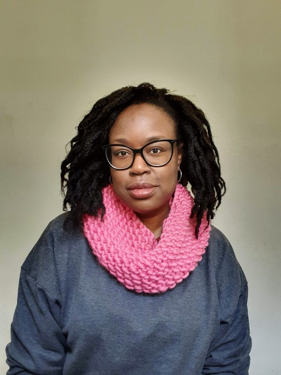 Chunky Knit Peruvian Wool Hot Pink Snood | Etsy