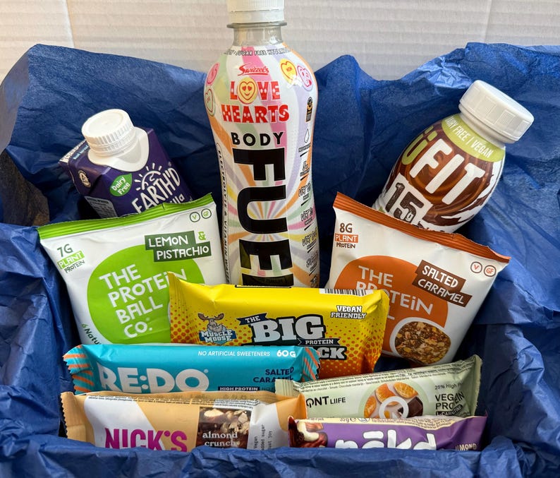 Vegan Protein Hamper Gym Gift Box - Etsy