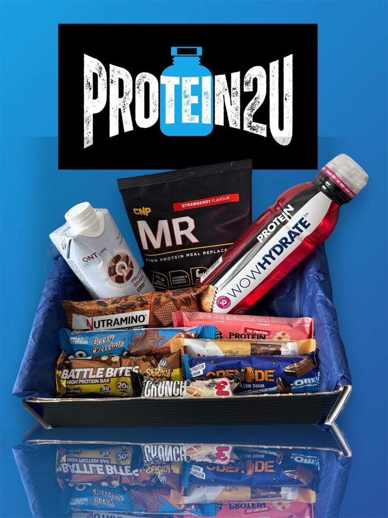 Healthy High Protein Snacks and Drinks Selection Gym Gift Box Christmas ...