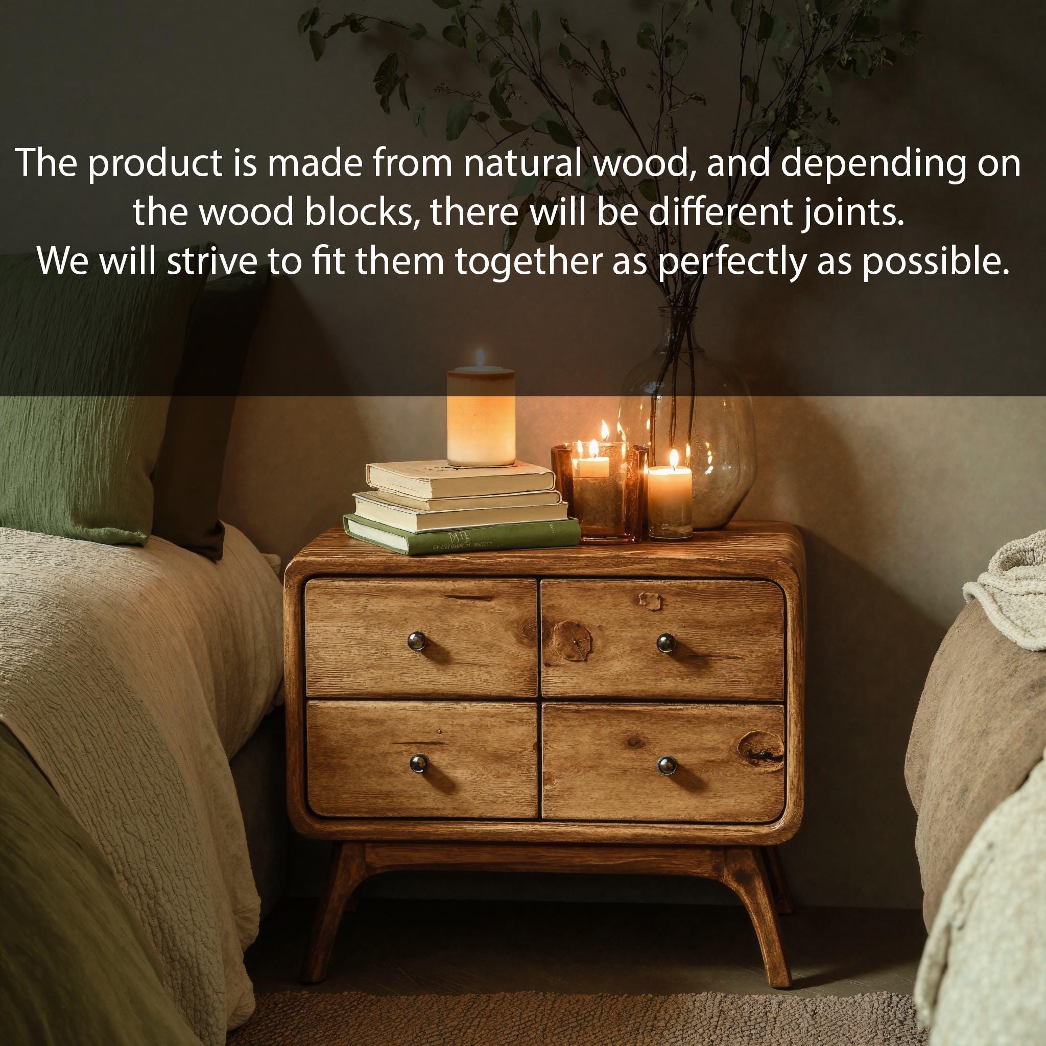 Handmade Floating Nightstand With Drawer Natural Wood Bedside Shelf ...
