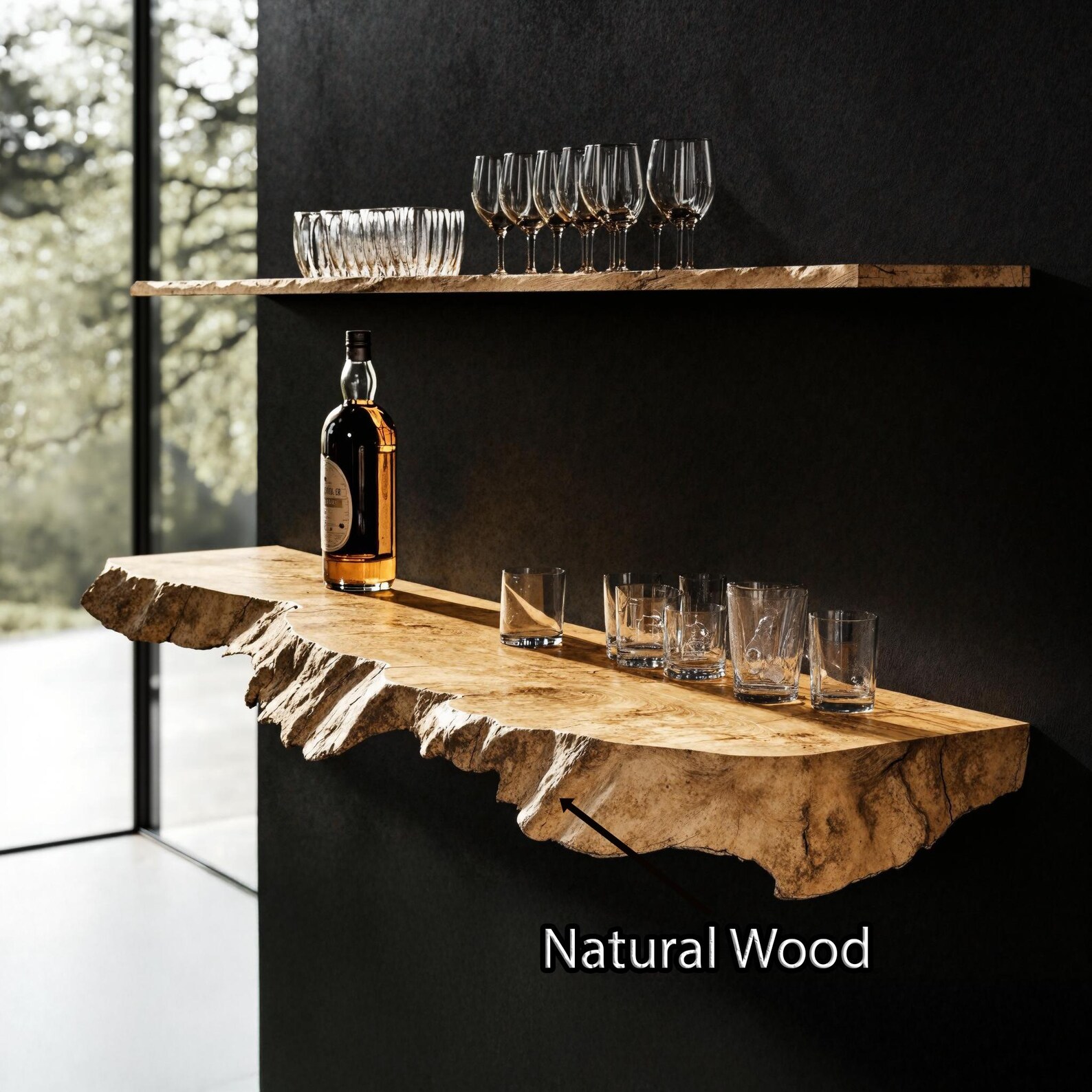 Wood Drinking Shelf Home and Living Bar Shelves Farmhouse Bar Shelf ...