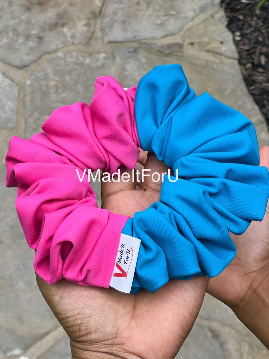 Pink Blue XL Swim Scrunchie, Pastel Color Soft Scrunchies, Swim ...