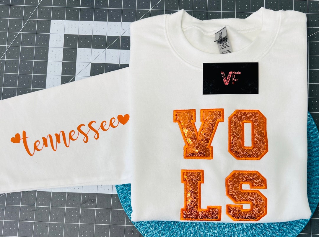 Tennessee Vols Glitter Sequins Embroidered Sweatshirt: College Football ...
