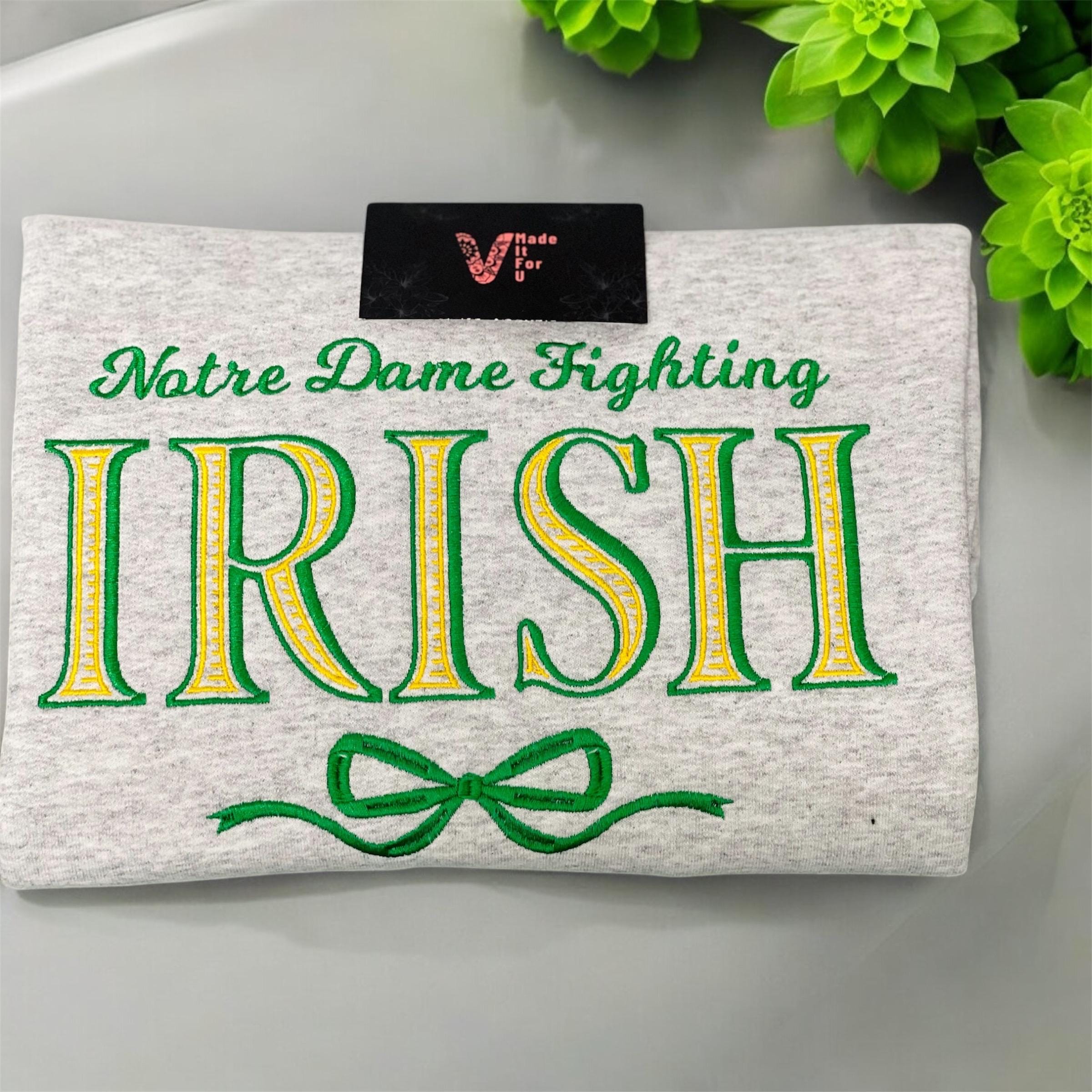 Notre Dame Fighting Irish Embroidered Sweatshirt , Irish Crewneck ...