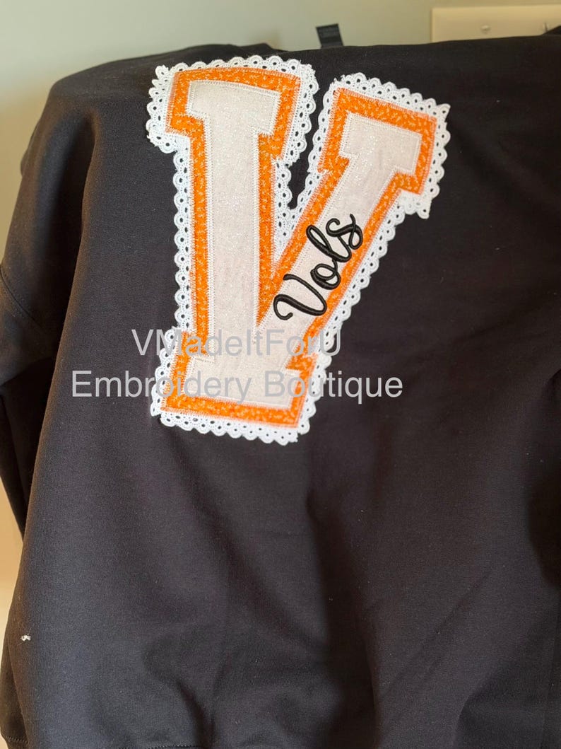 Lace Varsity Letter Embroidered Sweatshirt , University of Tennessee ...