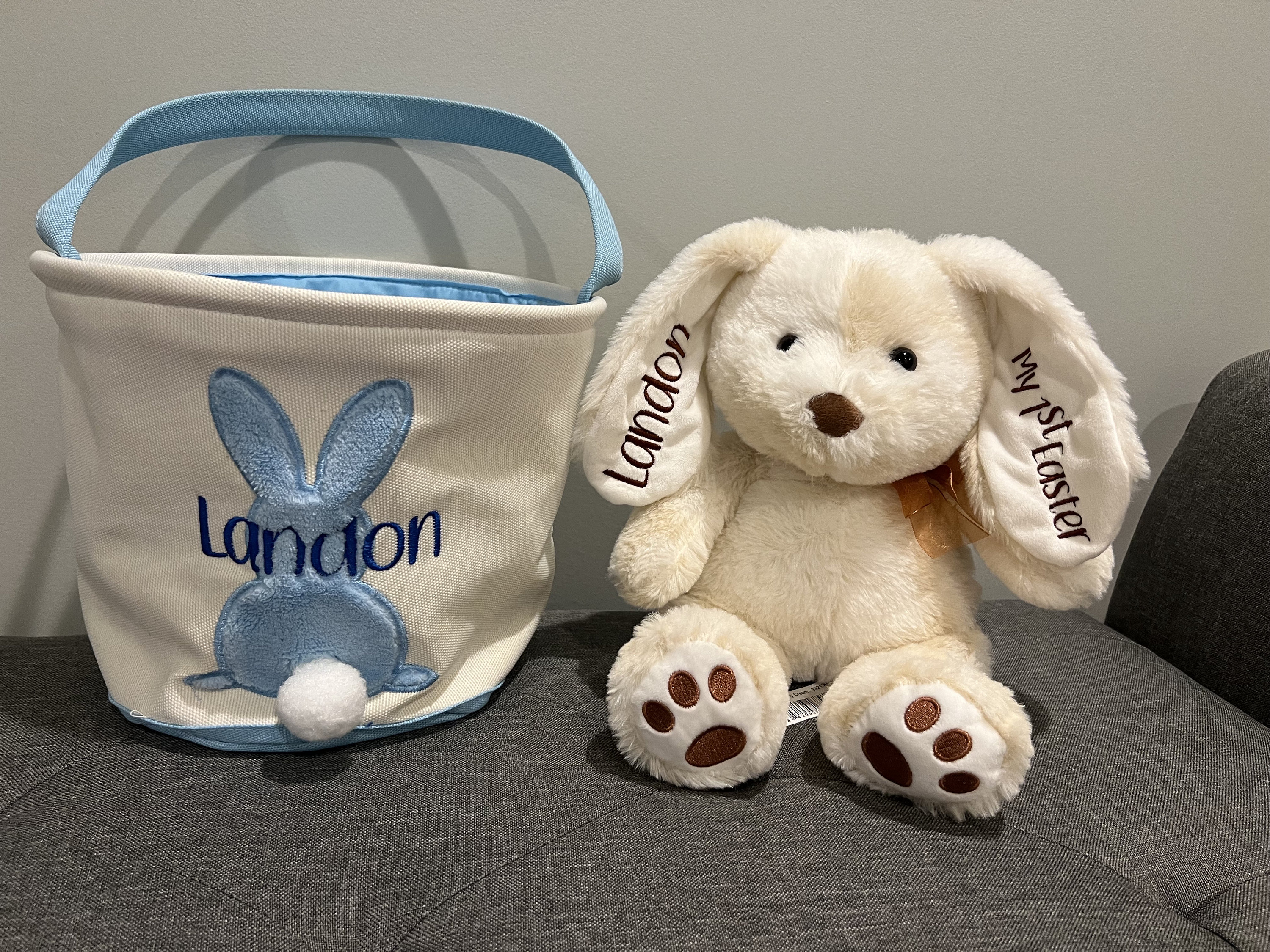 Personalized Embroidered Easter Bunny With Name , Personalized Baby ...