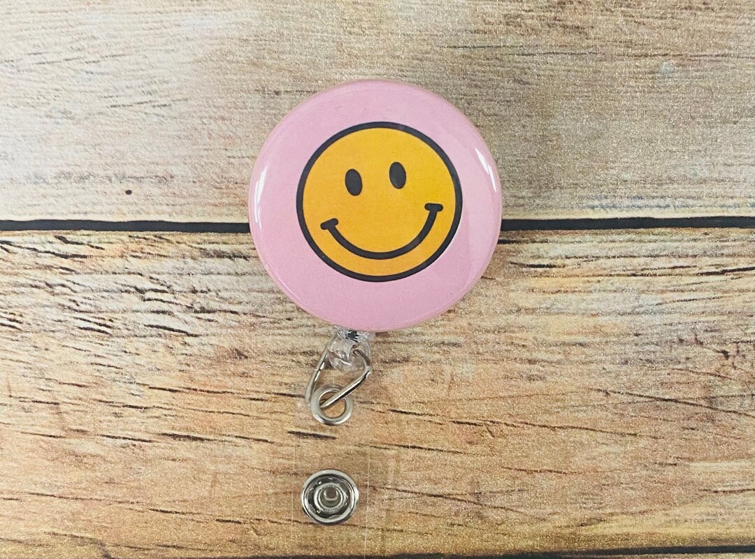 Smiley Face Badge Reel - Etsy