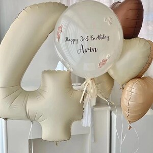 1pc 32/40inch Cream/caramel Color 1-9 Digital Balloon Birthday Party ...