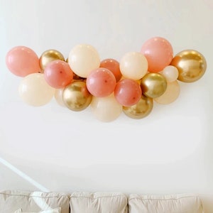 20pcs 10 Inch Pink Beige Latex Balloons Gold Metal Balloon Green Set ...