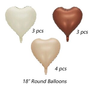 10pc 18inch Cream/caramel Color Heart Shape Balloon Birthday Party ...