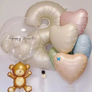 1pc 32/40inch Cream/caramel Color 1-9 Digital Balloon Birthday Party ...