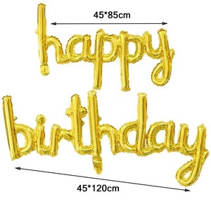 Happy Birthday Conjoined Letters Balloons Rose Gold Lowercase Alphabets ...