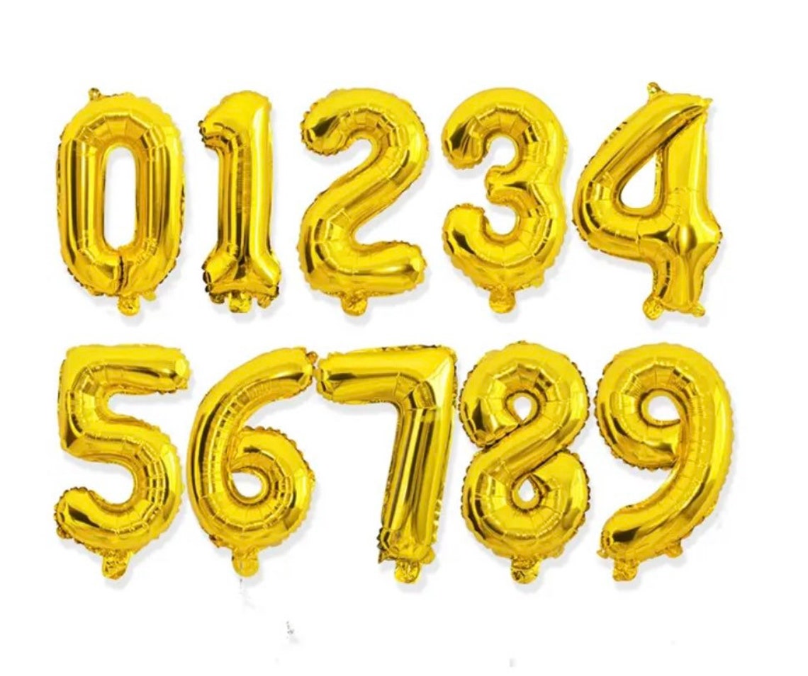 Custom Number Foil Balloon in Gold, Rose Gold, or Silver - 32" for ...