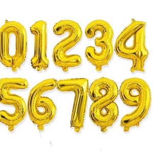 Custom Number Foil Balloon in Gold, Rose Gold, or Silver - 32" for ...