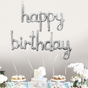 Happy Birthday Conjoined Letters Balloons Rose Gold Lowercase Alphabets ...