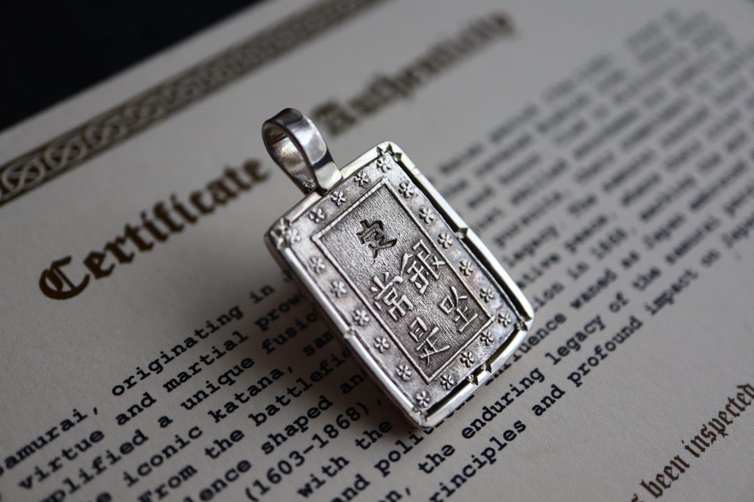 Authentic Real JAPANESE SAMURAI ICHIBU Silver Coin Necklace Pendant ...