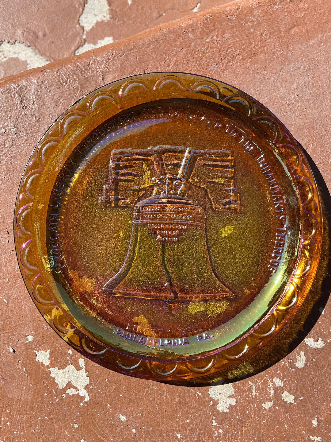 Marigold Carnival Liberty Bell Plate - Etsy