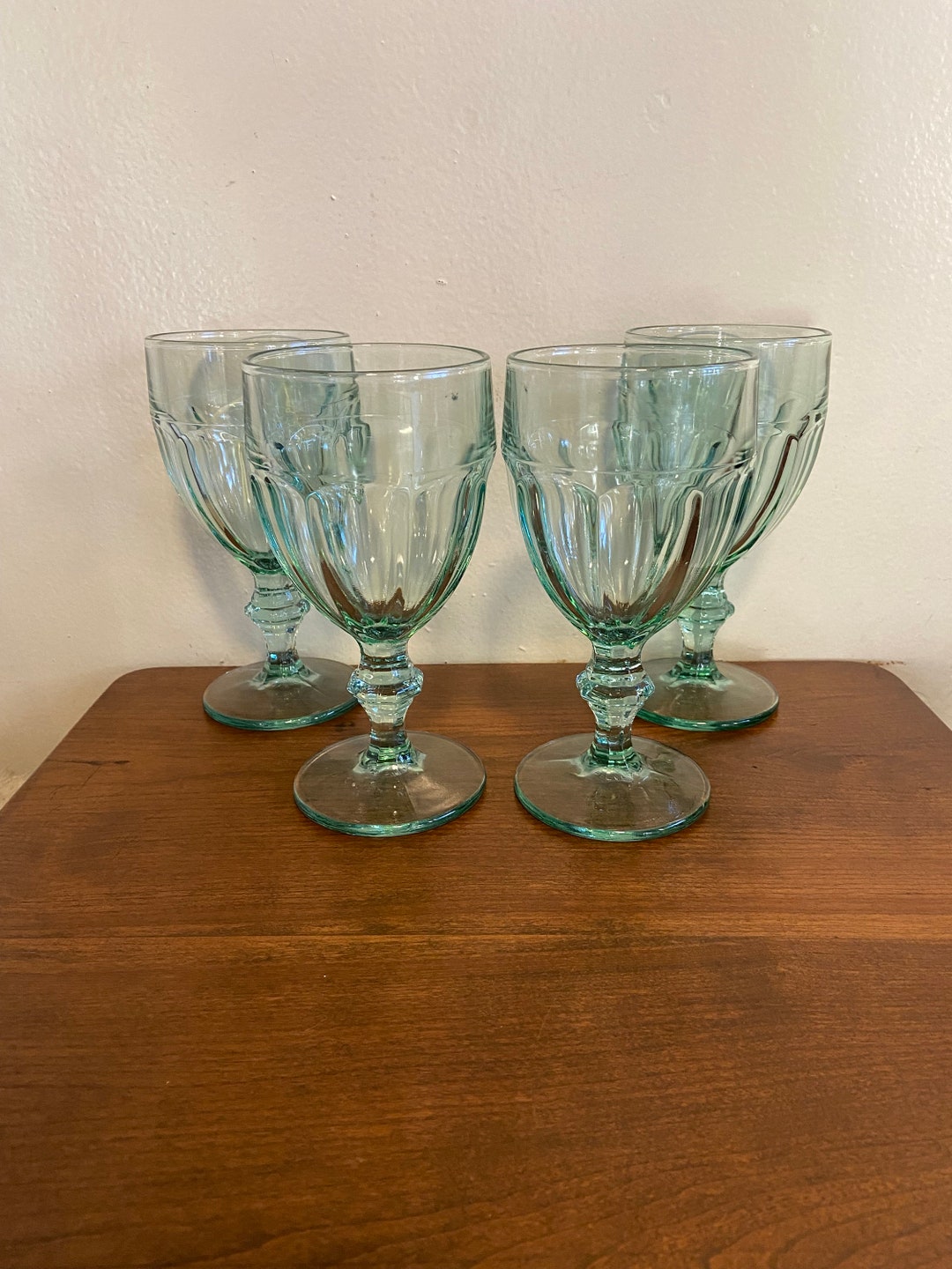 Vintage Libbey Duratuff Gibraltar Green Goblets - Etsy