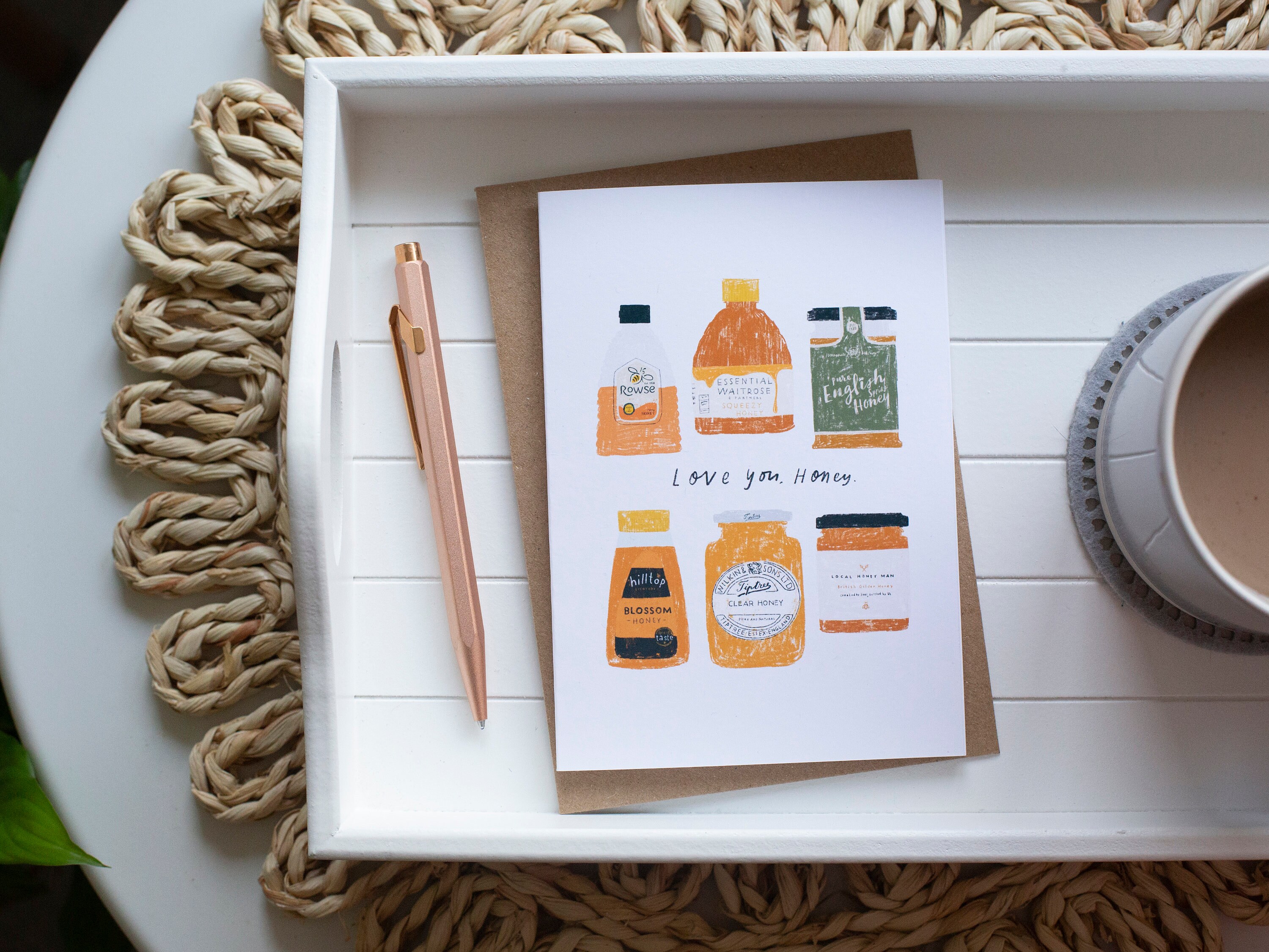 Love You Honey Greeting Card Honey Lover Love Card - Etsy