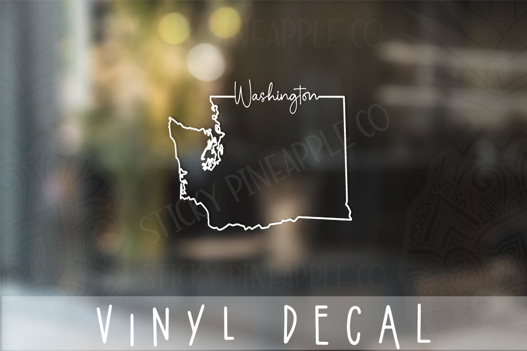 Washington Outline Vinyl Decal Car Decal Minimalist State Decal ...