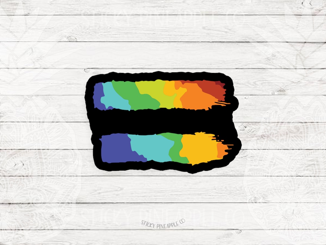 Rainbow Equals Sign Sticker Black Background Matte Sticker - Etsy