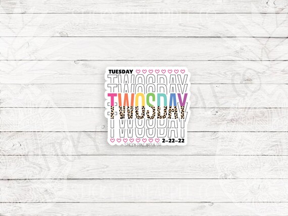 Paper & Party Supplies Tuesday Sticker Car Twosday Rainbow Grocery Bag ...