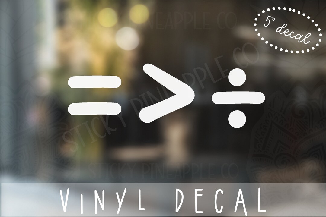 Equality Math Vinyl Decal Equality Decal 5 Decal Car Decal White Decal ...