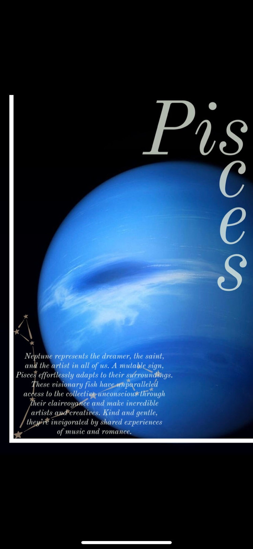 Pisces Planet Neptune Poster A3 - Etsy