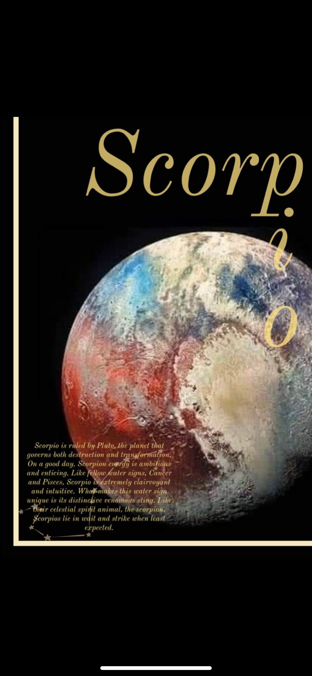 Scorpio Planet Pluto Poster A3 - Etsy