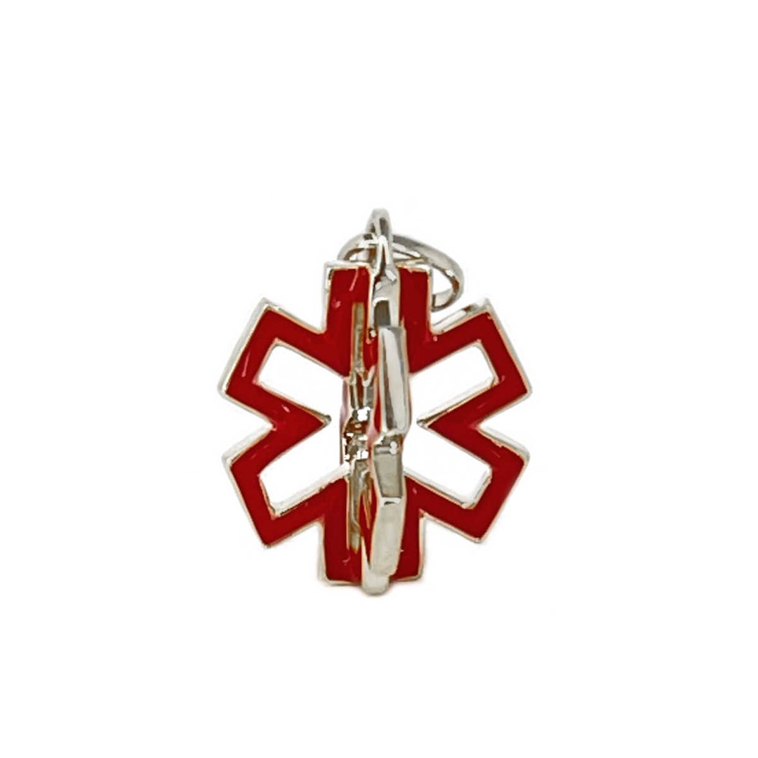 Gold Medical Alert Charm Red Enamel Medical ID Bracelet - Etsy