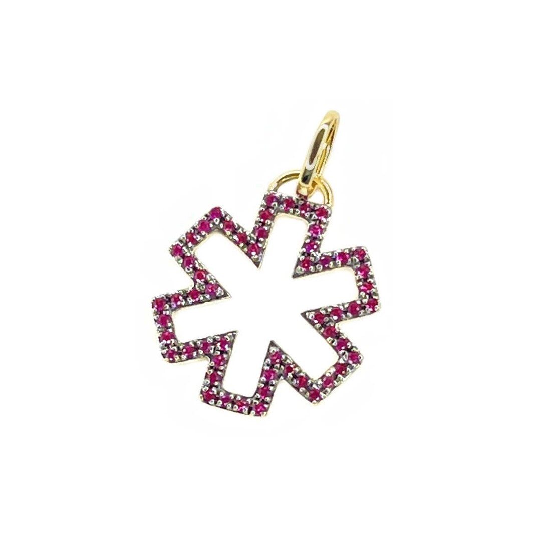 Gold Medical Alert Charm | Ruby Medical ID Bracelet | Gold Medical ID ...