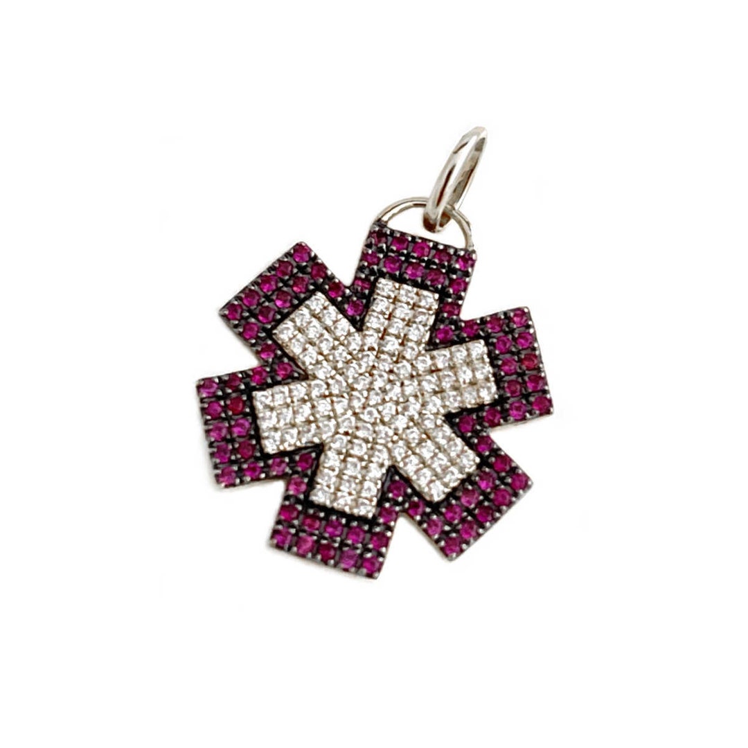 Symbol Gold Medical Alert Charm Ruby & Diamond Medical ID Bracelet Gold ...