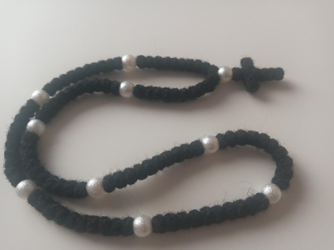 Jesus Prayer Rope Thin 100 Small Knot Wool Orthodox Rosary Handmade ...
