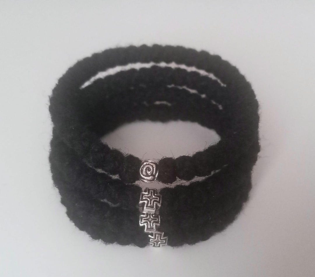 Thin Jesus Prayer Rope Orthodox 40 Small Knot Pure Wool Wrist Bracelet ...