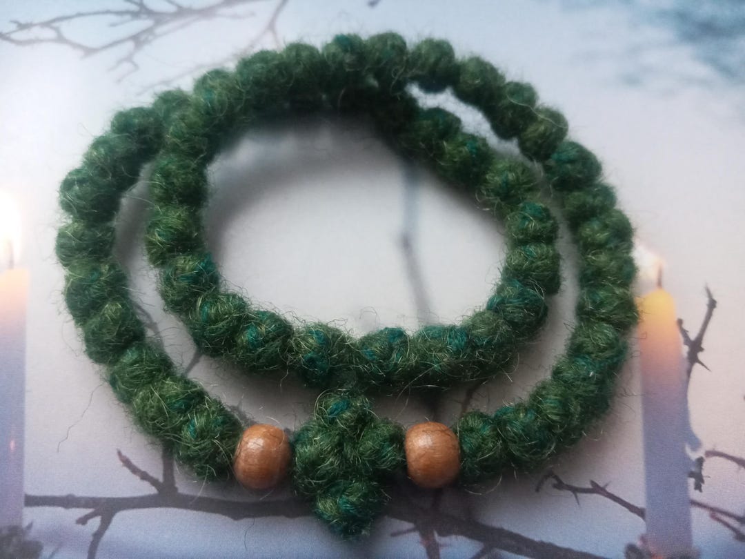 Jesus Prayer Rope 33/50 Knot Wool Orthodox Bracelet Christian Wrist ...