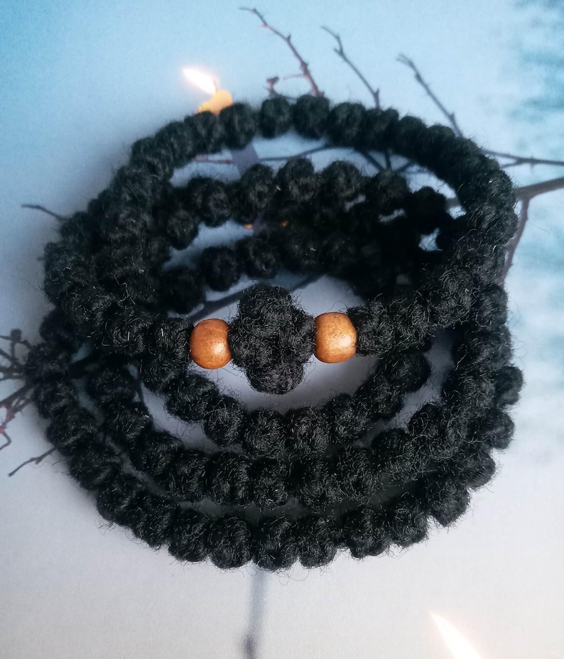 Orthodox Prayer Rope Wool Chotki 33,50,100 Knot Wood Beads Round Rosary ...